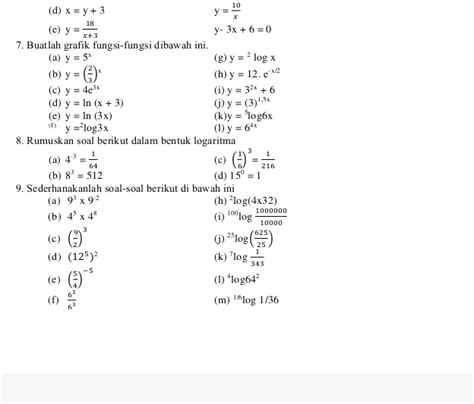 D X Y 3 Y 10x E Y 18x 3 Y 3 X 6 0 7 Buatlah Studyx