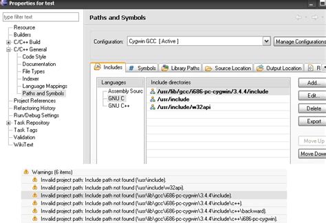 C Eclipse CDT With Cygwin GCC Automatic Discovery Of Symbols And Paths Stack Overflow