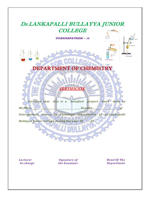 Chemistry Certificate Pdf