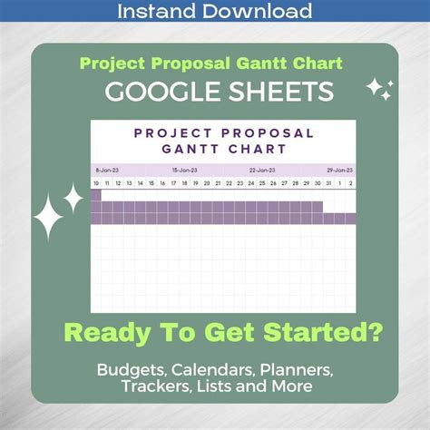 Project Proposal Gantt Chart Template Editable Google Sheets For