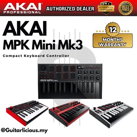 Akai Mpk Mini Mk3 Compact Keyboard Midi Controller Professional 25 Key
