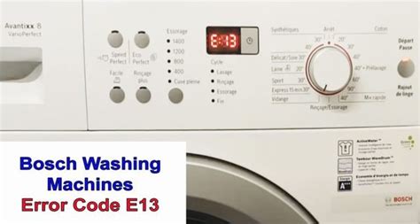 Bosch Washer Error Code E