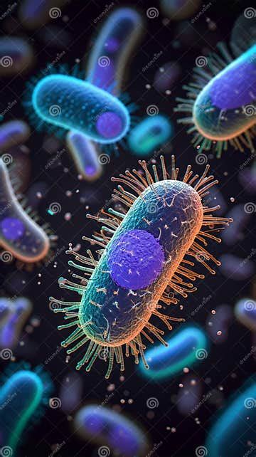 Microbe Inspection Bacteria Under Microscope Scientific Research Microscopic Organisms Stock