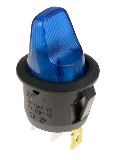 Fat Illuminated Blue Toggle Switch Spst 12v — Switch Electronics Your One Stop Component Shop