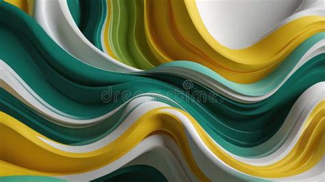 Smooth Abstract Waves Background. Vibrant Abstract Waves: Green, Yellow ...