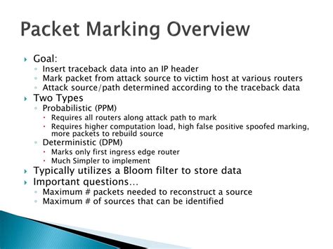 PPT DDoS Defense Mechanism Packet Marking PowerPoint Presentation Free Download ID 2764316