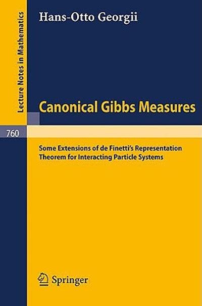 Canonical Gibbs Measures Some Extensions Of De Finettis Representation Theorem For