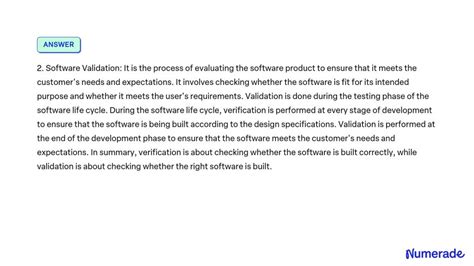 Solved Distinguish Between Software Verification And Validation When