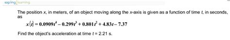 Solved The Position X In Meters Of An Object Moving Along