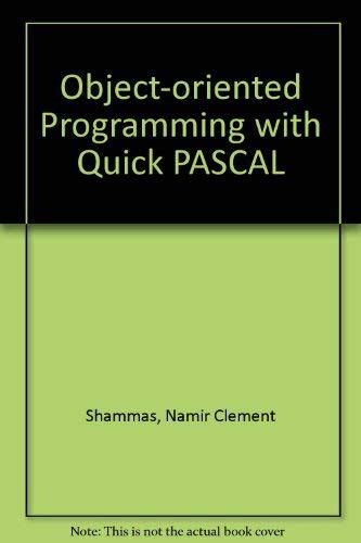 object oriented programming with quickpascaltm shammas namir clement