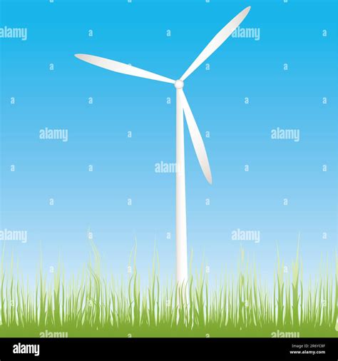 Ecology Concept Wind Driven Generators Vector Illustration Stock Vector Image And Art Alamy