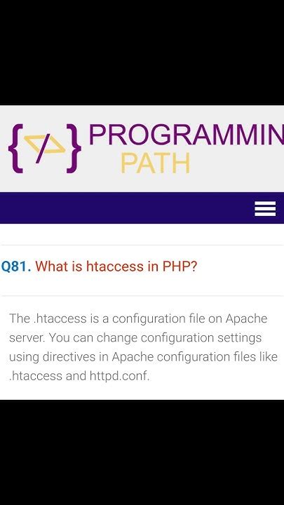 What Is An Htaccess File Htaccess फाइल क्या है Programming Php Learnphp Hindi