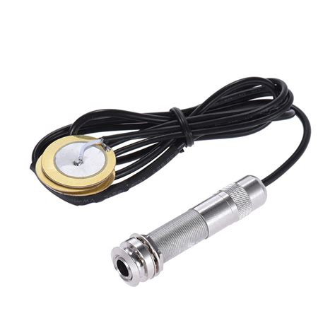 Self Adhesive Pickups Piezo Transducer 3 In 1 Microphone And Endpin Jack For Electronic Acoustic