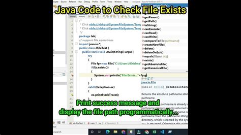 file exists in java programming shorts youtube