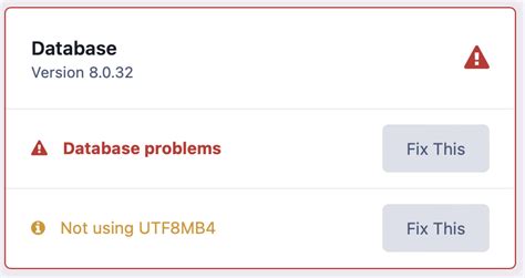 Database Problems Warning In Site Remains When I Run Suggested Sql