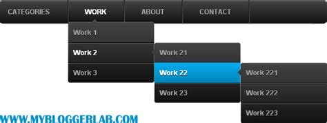 Animated Css3 Multi Drop Down Menu For Blogger ~ My Blogger Lab