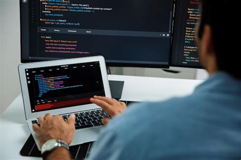 premium photo concentrating it working software development coding on