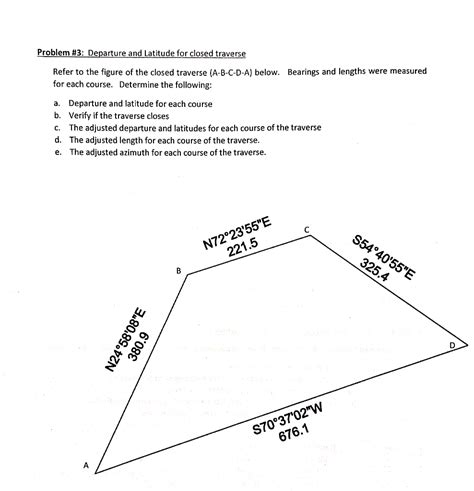Solved Problem 3 Departure And Latitude For Closed