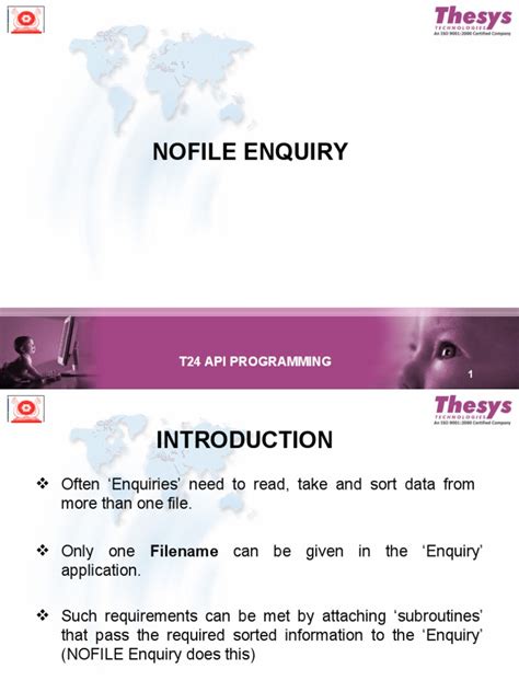 Nofile Enquiry T24 Api Programming Pdf Filename Subroutine