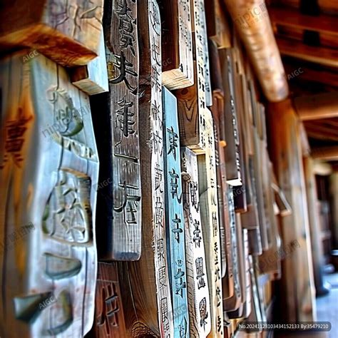 Ai创作图甲骨文长廊 东巴纸坊 杜诗书法木刻廊 雕刻百家姓 甲骨文碑廊 百家姓长廊 竹雕姓氏 经书文字雕刻 木雕字模 雕花木简 竹简书雕塑 篆体字墙 汉墓竹简主题 竹简雕刻 经学故事长廊