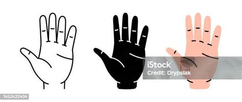 인간의 손 기호 집합입니다 컬러 검정색과 얇은 선 스타일의 인간 손 아이콘 벡터 그림입니다 인간 장기 아이콘 남자에 대한 스톡 벡터 아트 및 기타 이미지 Istock