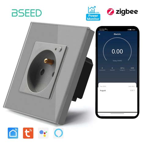 ₩24569에서 스마트 파워 플러그 Bseed Zigbee 프렌치 소켓 벽 스마트 소켓 전원 모니터 기능 Tuya Smart