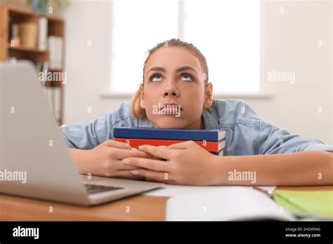 Female Babe Preparing For Exam At Home Stock Photo Alamy