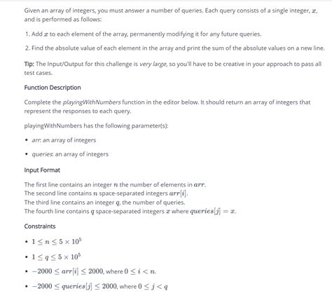 Solved Given An Array Of Integers You Must Answer A Number Chegg