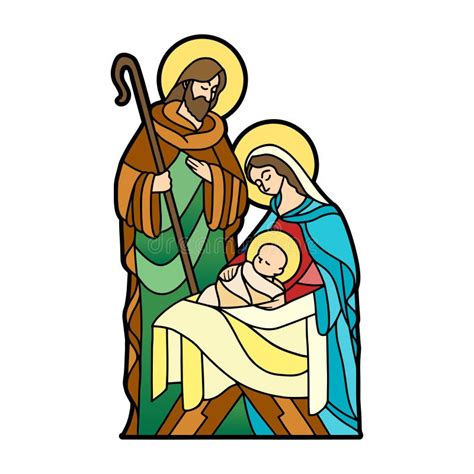 Simple Nativity Stained Glass