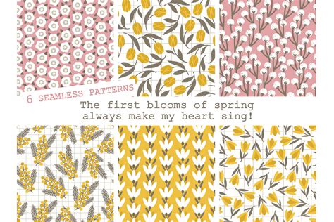 SPRING PATTERNS By Nekoshki TheHungryJPEG