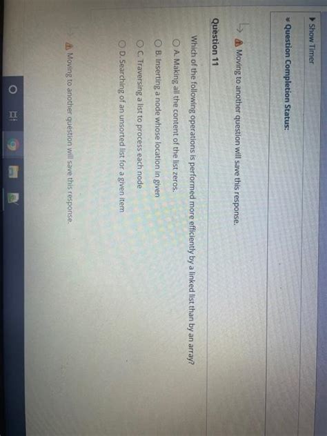 solved show timer question completion status moving to