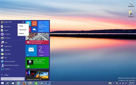 Windows Preview Start Menu Look And Features