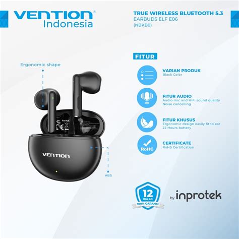 Jual Vention Tws Earbuds Wireless Earphone Portable Audio Bluetooth Premium Shopee Indonesia