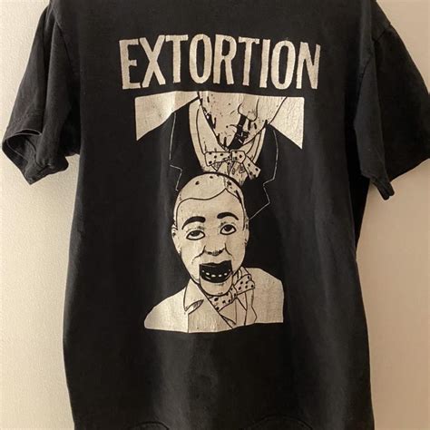 Extortion Band Tshirt Size Medium Faded And Depop