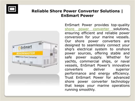 Ppt Reliable Shore Power Converter Solutions Ensmart Power Powerpoint Presentation Id 13415994