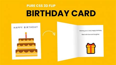 D Flip Birthday Card CSS Coding Artist