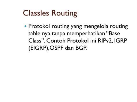 ppt classful classles routing and vlsm variable length subnet mask