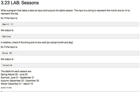Solved Texts Code With C Please 323 Lab Seasons Write A Program That Takes A Date As Input