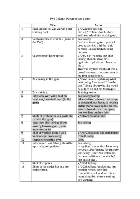 Two Column Script Template
