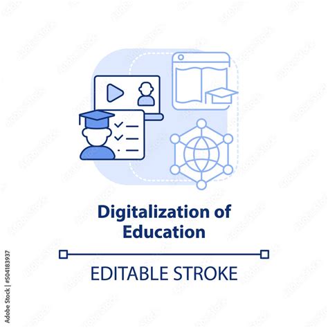 Digitalization Of Education Light Blue Concept Icon Emerging Skill In Development Abstract Idea