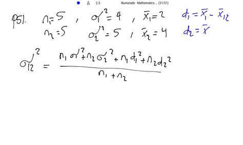 SOLVED A Find The Sample Variance For The Numbers I Ii B Are There