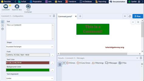 Alteryx Comment Tool