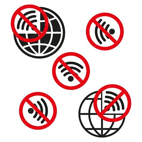 premium vector vector set of network restriction symbols no wifi no