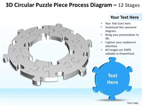 Business PowerPoint Templates D Circular Flow Puzzle Piece Process Diagram Stages Sales PPT
