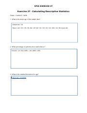 SPSS Module Exercise Form Doc SPSS EXERCISE Exercise Calculating Descriptive