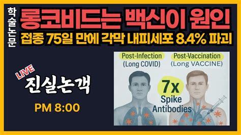44 장기 코로나 증후군은 백신이 원인 백신 접종자 수년후에도 스파이크 항체 7배 Youtube