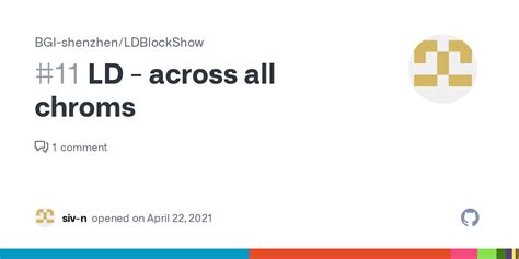 LD Across All Chroms Issue BGI Shenzhen LDBlockShow GitHub