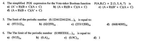 Solved The Simplified POS Expression For The Vote Taker Chegg