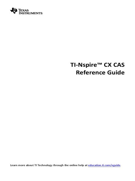 ti nspirecas reference guide en pdf pdf errors and residuals