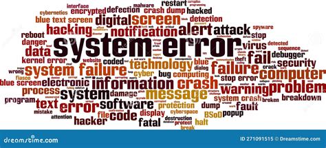 System Error Word Cloud Stock Vector Illustration Of Bsod 271091515